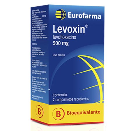 Levoxin 500 mg. (Levofloxacino) bioequivalente - Eurofarma
